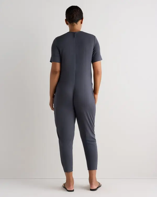Quince Bamboo Jersey Maternity Jumpsuit - Graphite