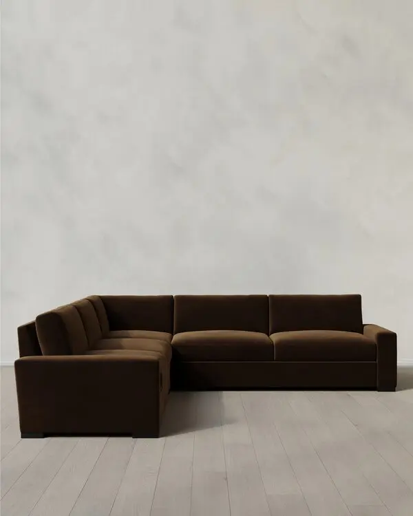 Quince Stillman L Sectional In Performance Velvet - Java