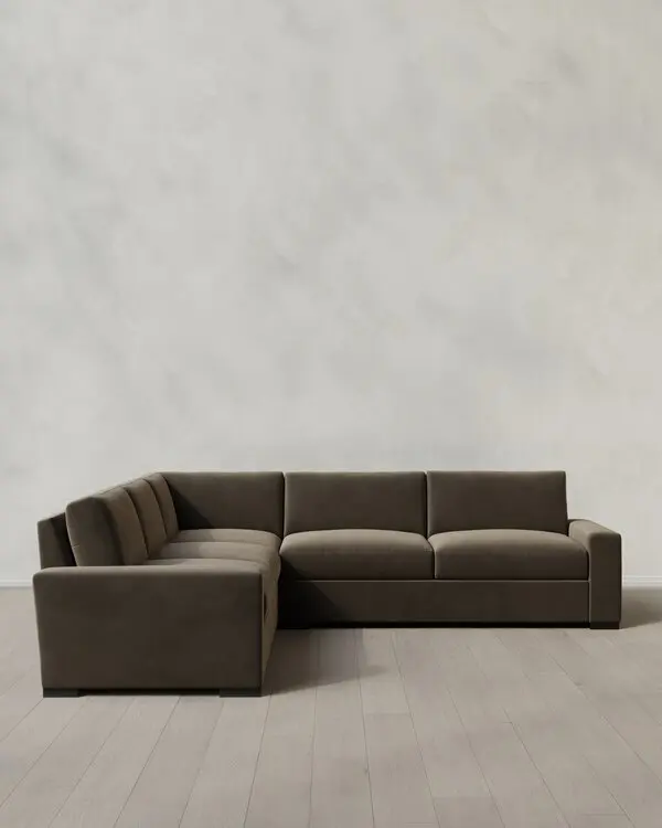 Quince Stillman L Sectional In Performance Velvet - Sable