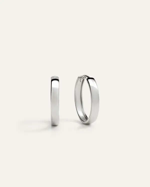 Quince 14k Gold Bold Hoop Earrings - White Gold