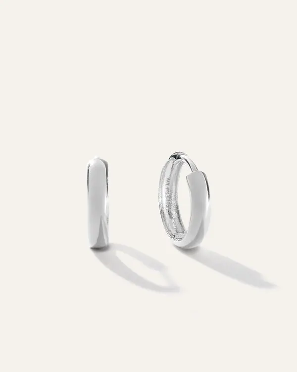 Quince 14k Gold Hoop Earrings - White Gold