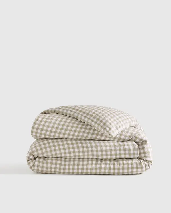 Quince European Linen Gingham Duvet Cover - Willowleaf