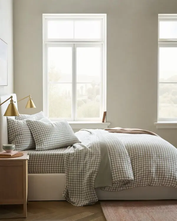 Quince European Linen Gingham Duvet Cover - Willowleaf