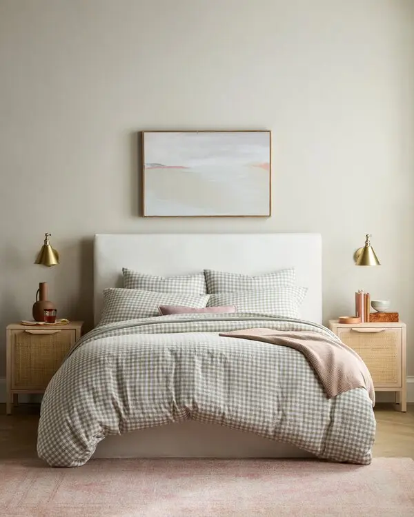 Quince European Linen Gingham Duvet Cover - Willowleaf