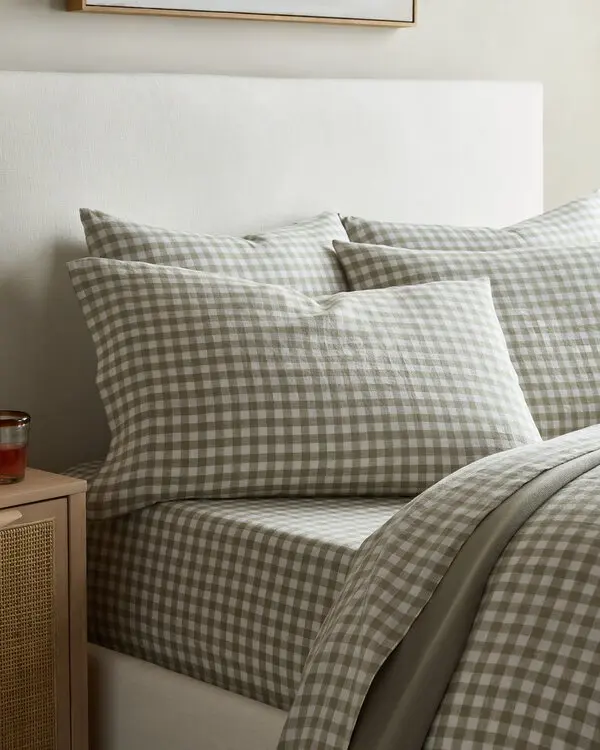 Quince European Linen Gingham Duvet Cover - Willowleaf