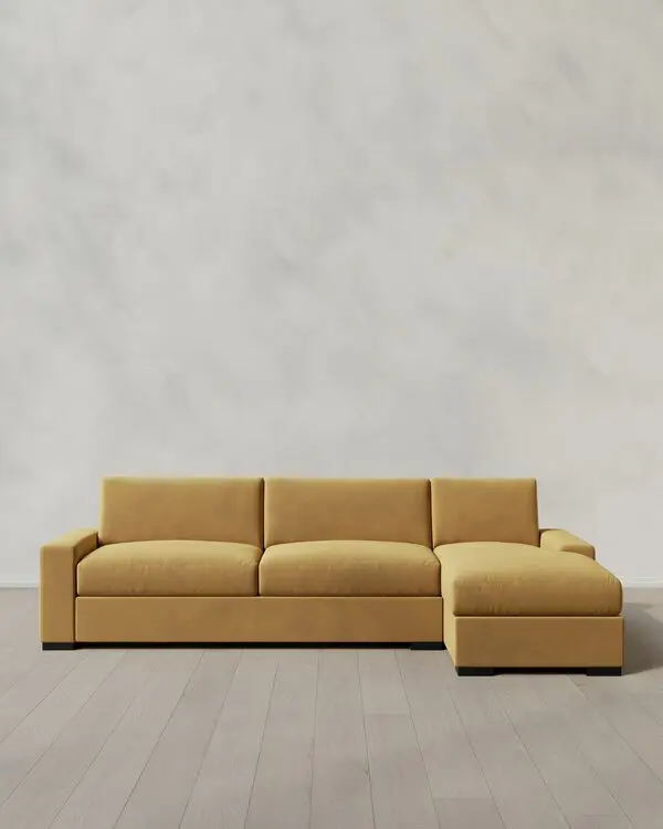 Quince Stillman Chaise Sectional Sofa - Caramel