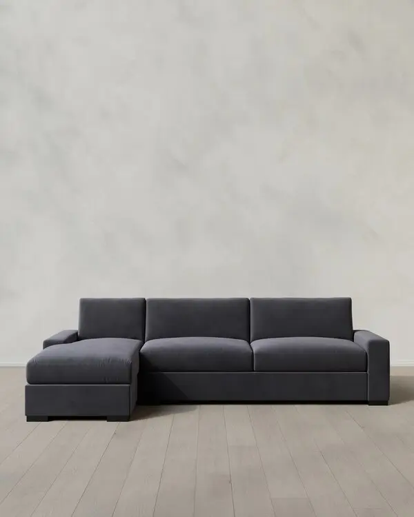 Quince Stillman Chaise Sectional Sofa - Gunmetal