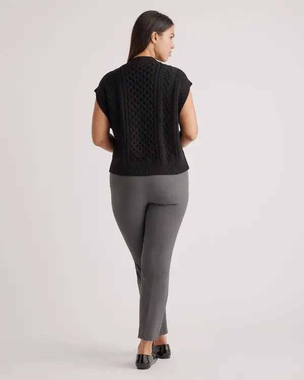 Quince Australian Merino Wool Cable Sweater Vest - Black