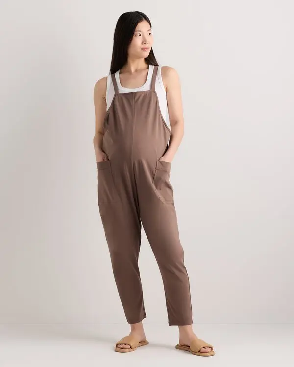 Quince Maternity Overalls - Ash Brown