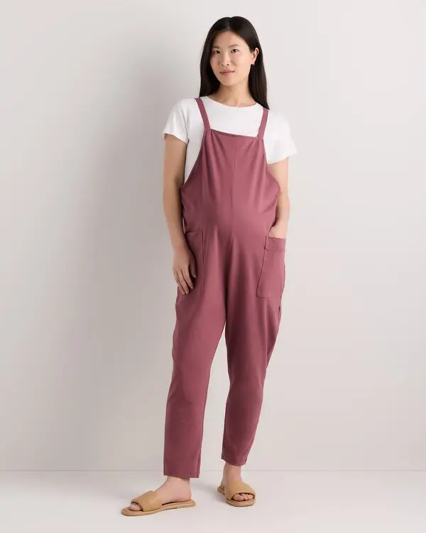 Quince Maternity Overalls - Crushed Berry Purple