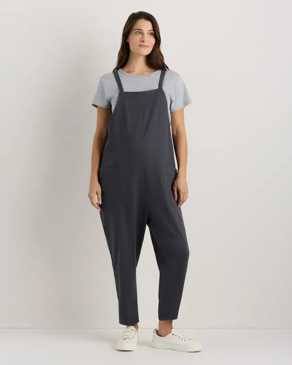 Quince Maternity Overalls - Dark Coal
