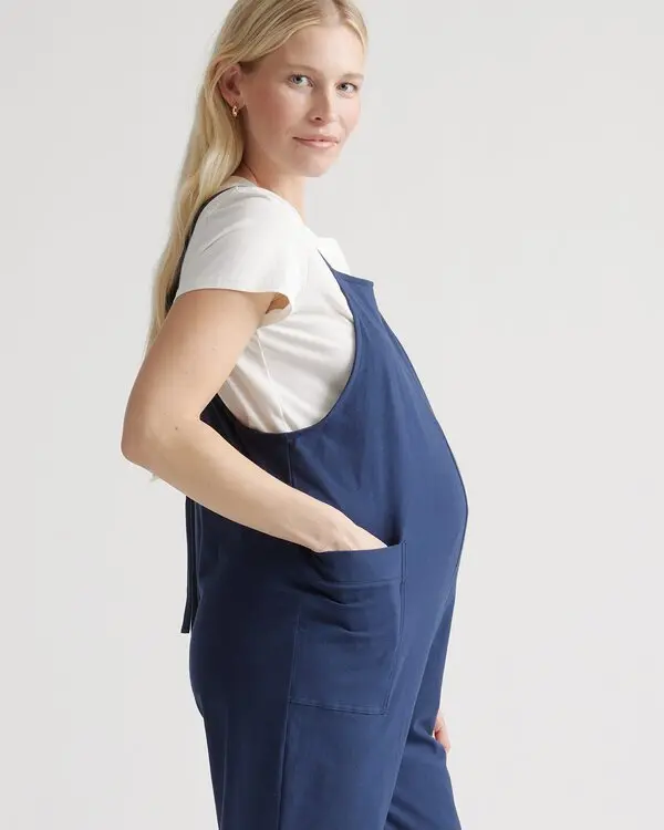 Quince Maternity Overalls - Navy