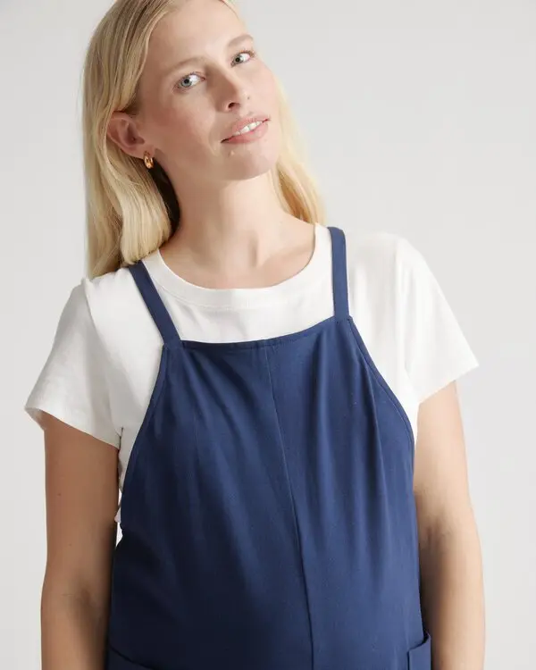 Quince Maternity Overalls - Navy