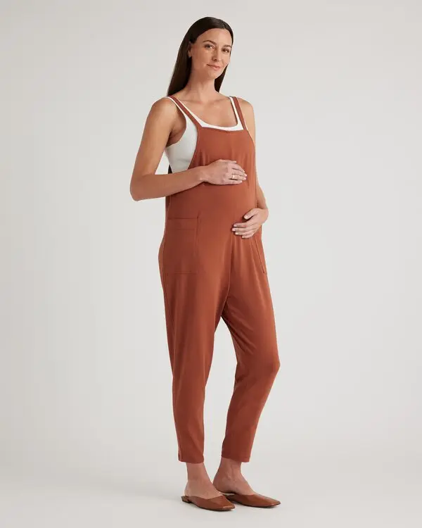 Quince Maternity Overalls - Rust