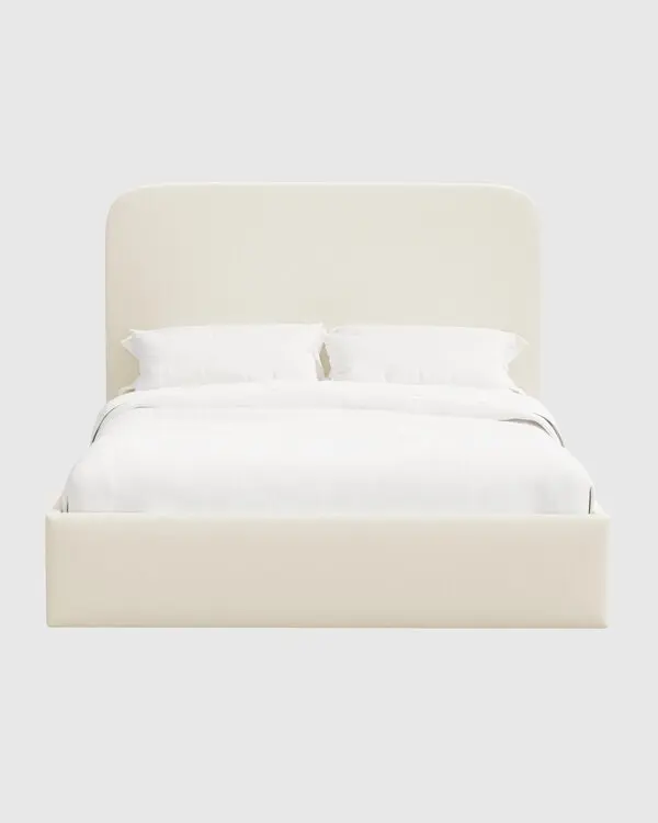 Quince Curved Bed In Performance Linen