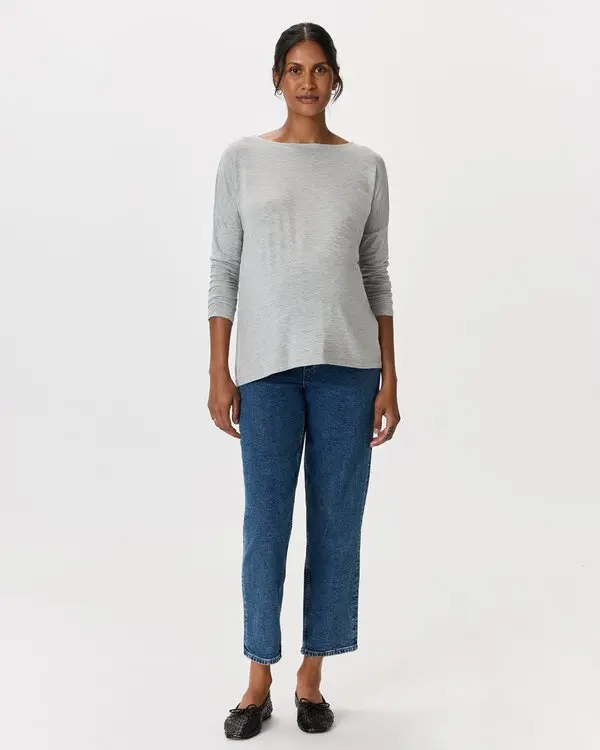 Quince Reversible Quilted Pullover - White/grey