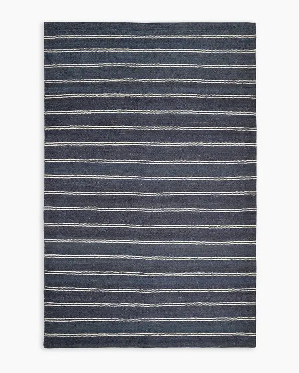 Quince Rain Handwoven Jute Rug - Navy