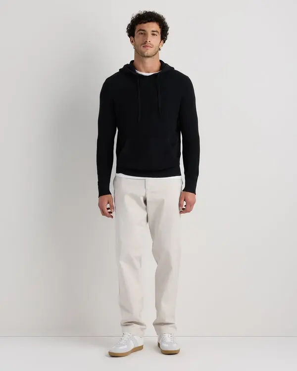 Quince Cashmere Waffle Hoodie - Black