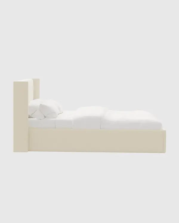 Quince Wingback Bed In Performance Linen Blend