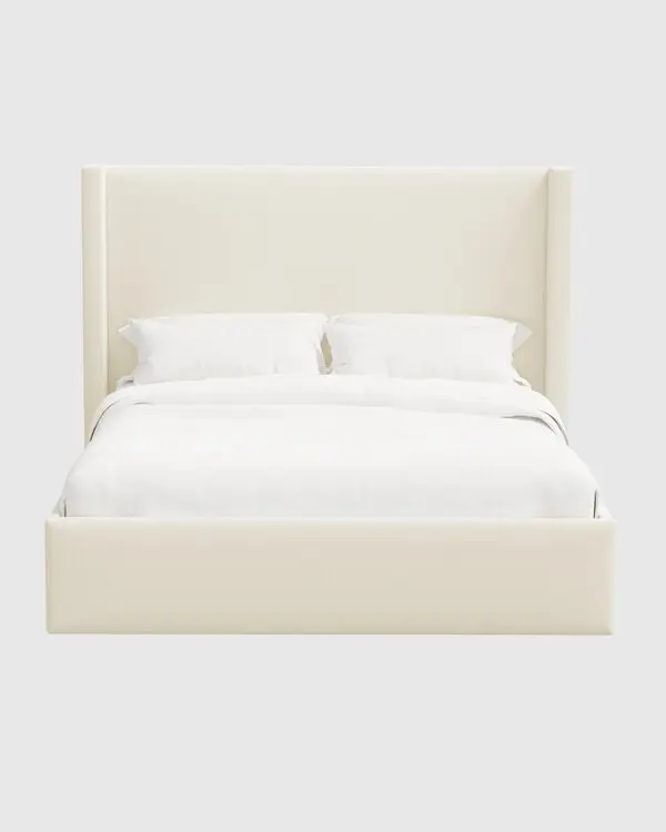 Quince Wingback Bed In Performance Linen Blend