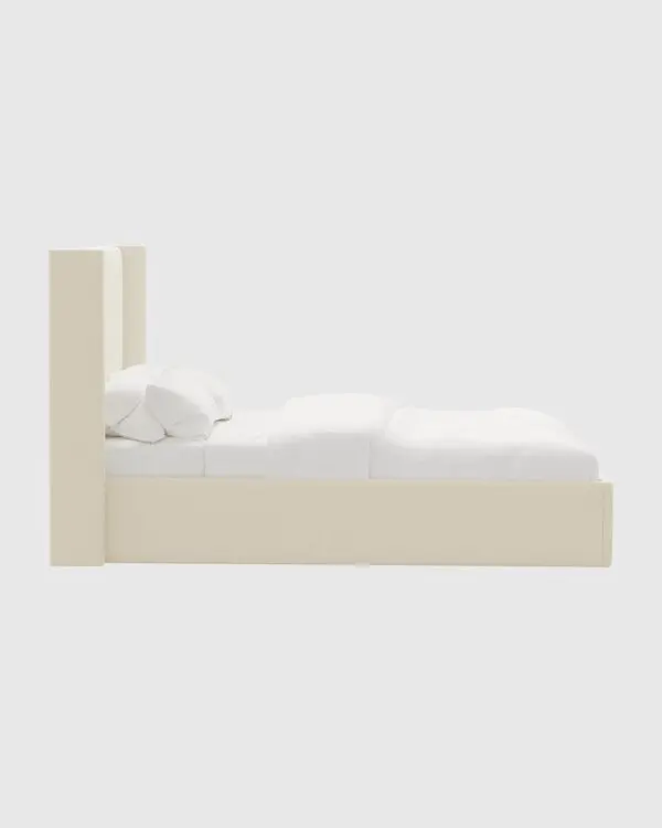 Quince Wingback Bed In Performance Linen Blend