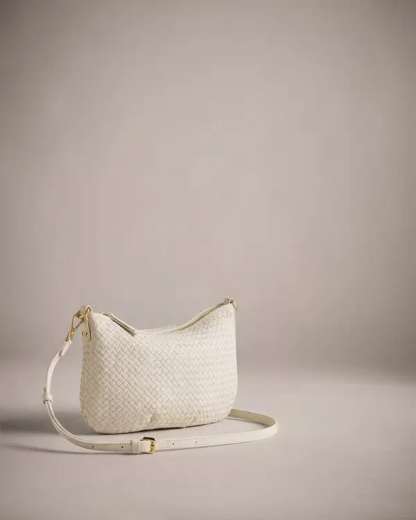 Quince Sloane Handwoven Mini Shoulder Bag - Bone