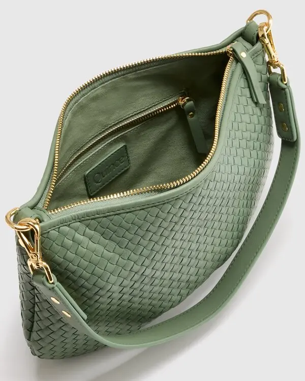Quince Sloane Handwoven Mini Shoulder Bag - Sage
