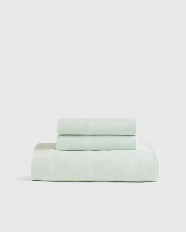 Quince European Linen Fitted Sheet Set - Mint