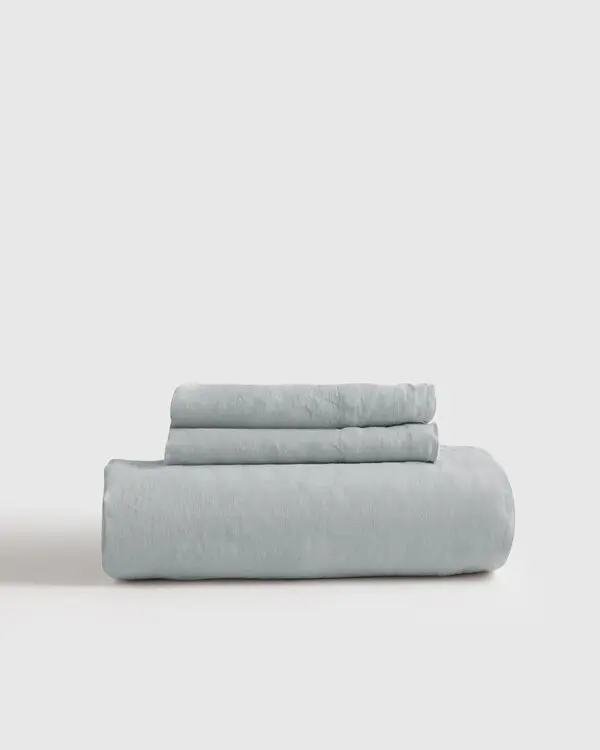 Quince European Linen Fitted Sheet Set - Mist