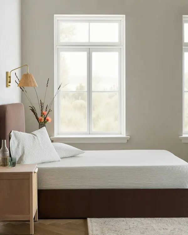 Quince European Linen Fitted Sheet Set - Willowleaf/white Stripe