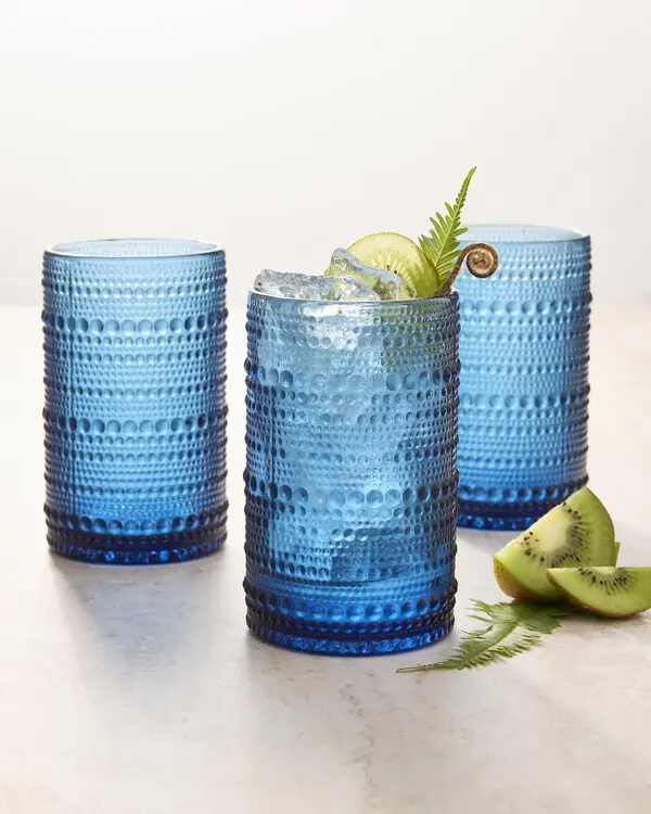 Quince Fortessa Jupiter Tall Glass Tumbler - Cornflower Blue