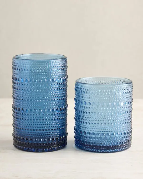Quince Fortessa Jupiter Tall Glass Tumbler - Cornflower Blue
