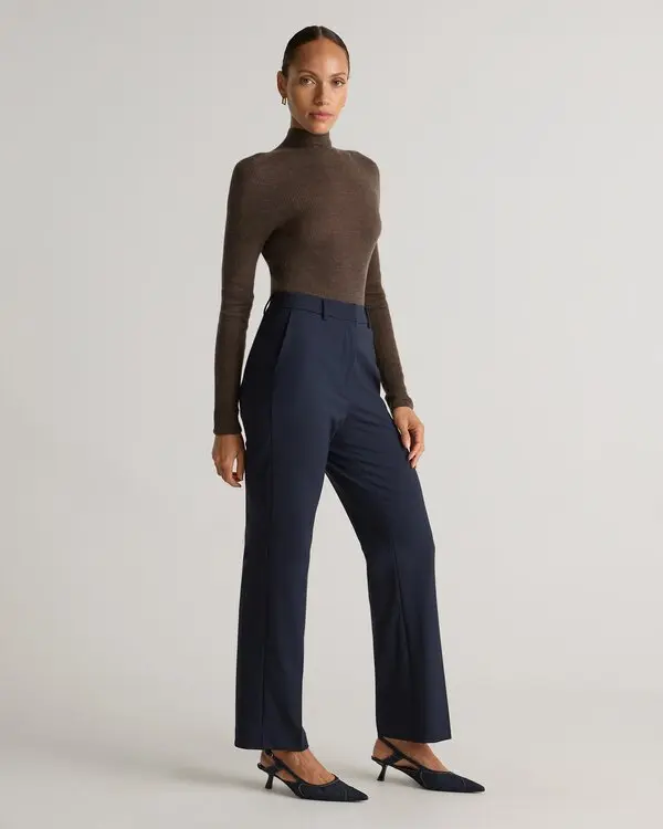 Quince Italian Wool Straight-leg Trousers - Navy
