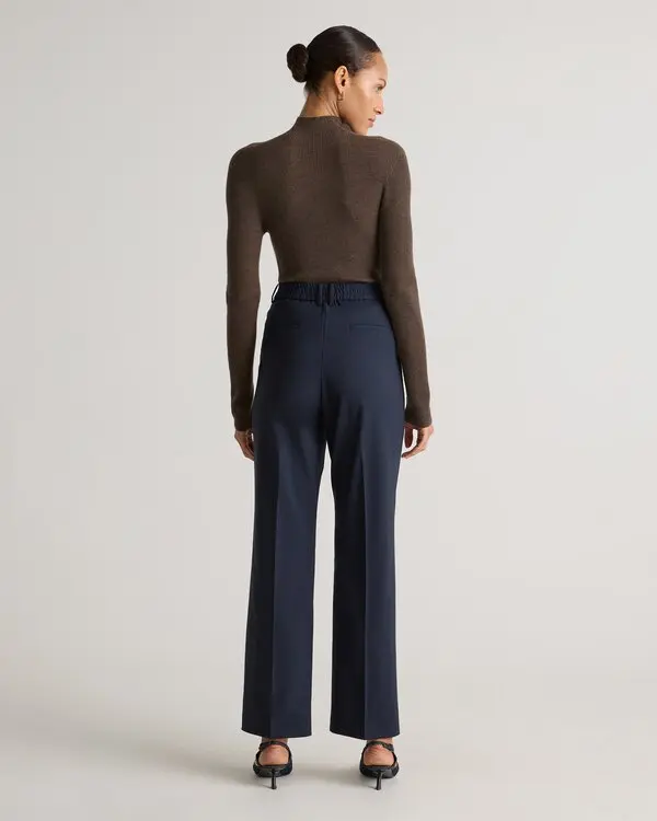 Quince Italian Wool Straight-leg Trousers - Navy