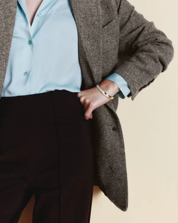 Quince Italian Wool Oversized Blazer - Textured Brown