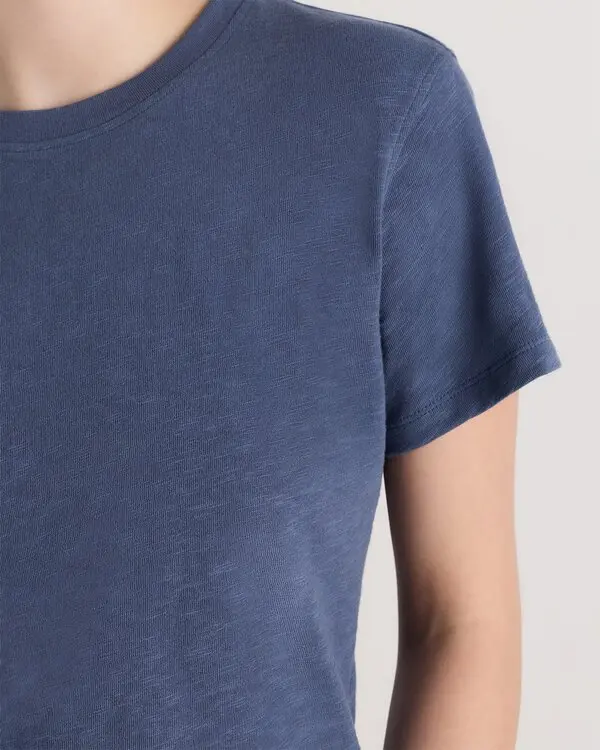 Quince Organic Cotton Slub T-shirt - Storm Blue