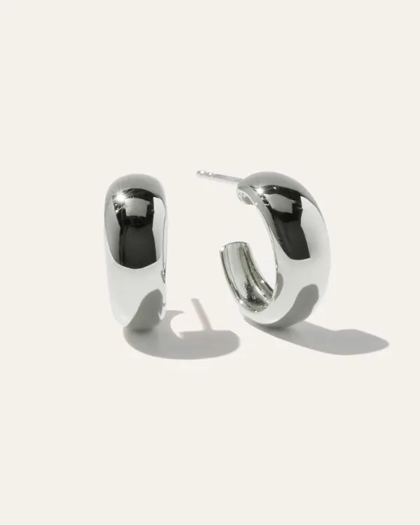 Quince Chunky Hoop Earrings - Sterling Silver