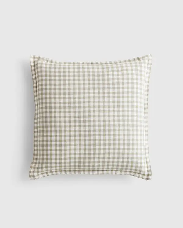 Quince European Linen Gingham Sham - Willowleaf