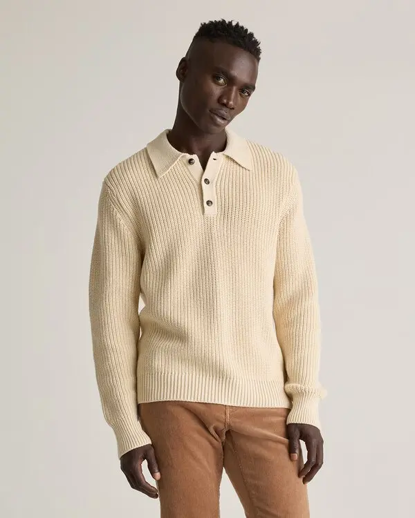 Quince Fisherman Polo Sweater