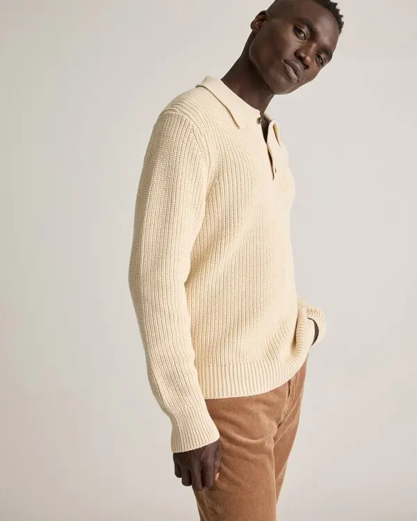 Quince Fisherman Polo Sweater