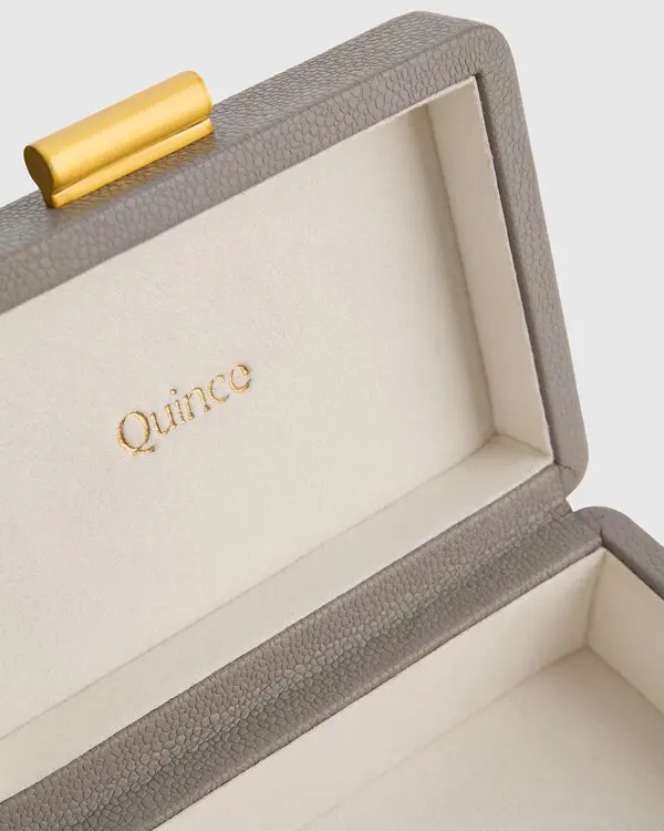 Quince Shagreen Leather Decorative Boxes - Grey