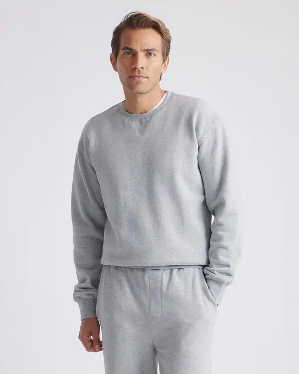 Quince Heavyweight Fleece Crew Sweatshirt - Heather Grey