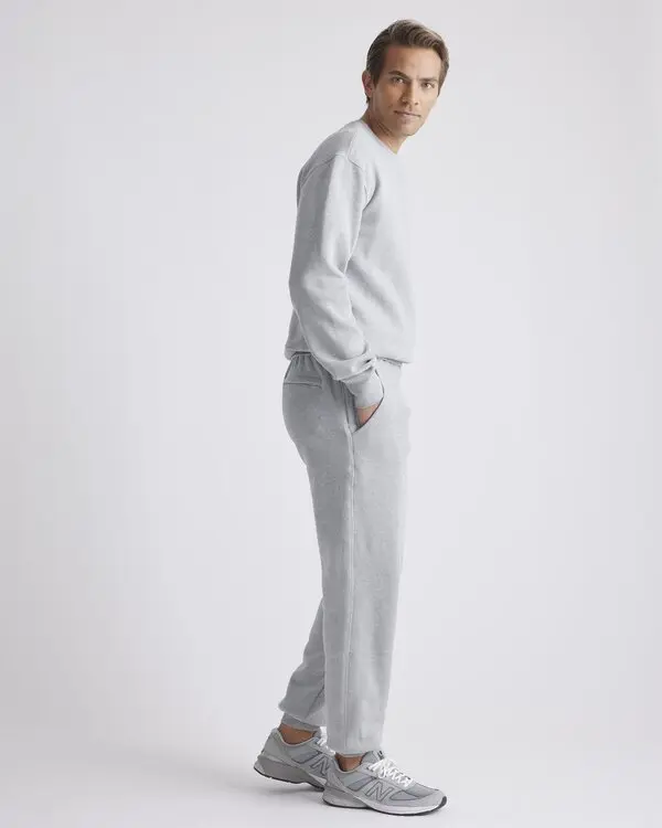 Quince Heavyweight Fleece Crew Sweatshirt - Heather Grey