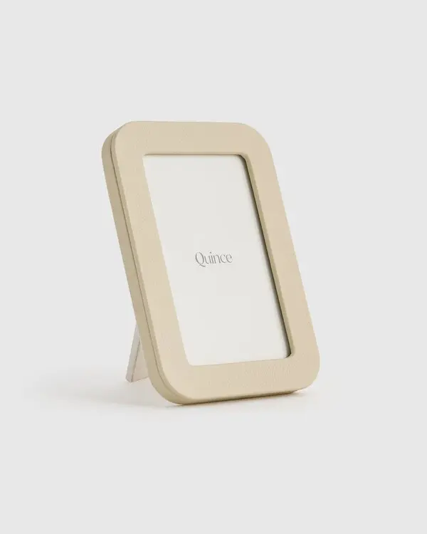 Quince Shagreen Leather Picture Frames - Cream