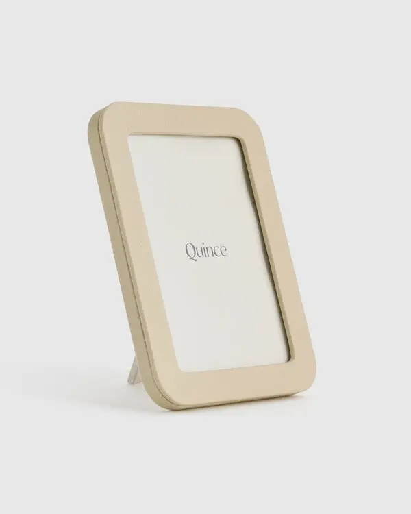 Quince Shagreen Leather Picture Frames - Cream