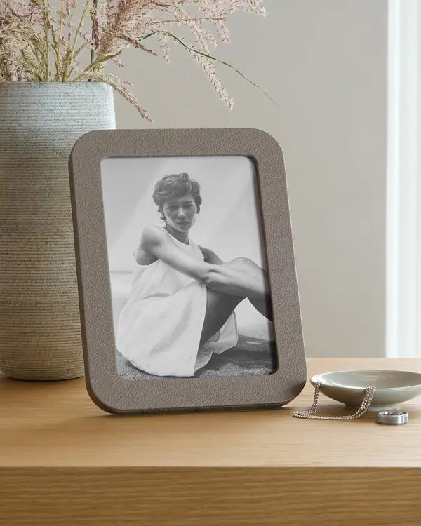 Quince Shagreen Leather Picture Frames - Grey