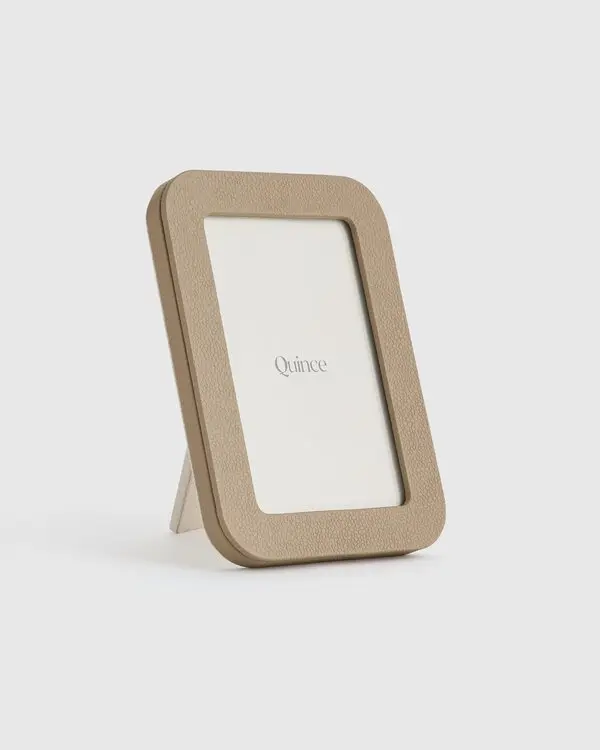 Quince Shagreen Leather Picture Frames - Taupe