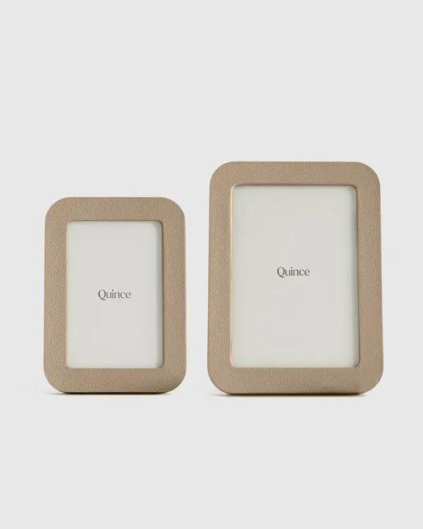 Quince Shagreen Leather Picture Frames - Taupe