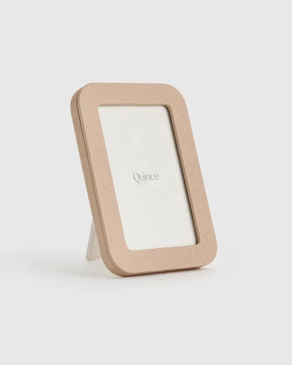 Quince Shagreen Leather Picture Frames - Taupe