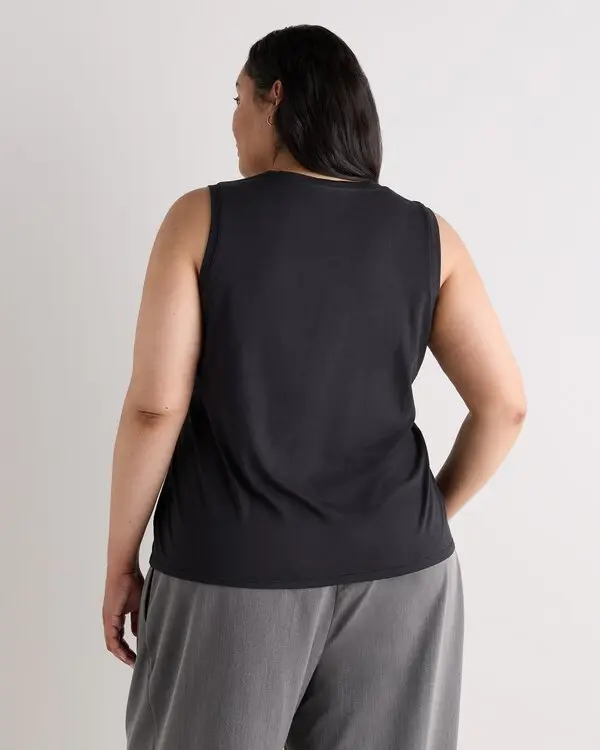 Quince Cotton Modal Muscle Tank Top - Black